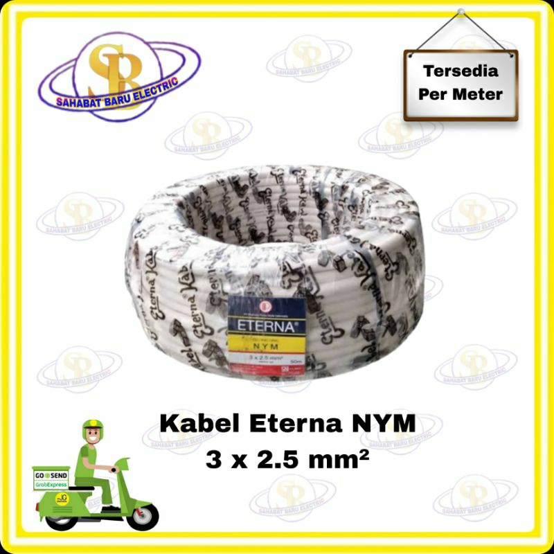 Jual Kabel Eterna NYM 3x2.5 mm² Kabel Listrik Kawat Tembaga @50m per Roll | Shopee Indonesia