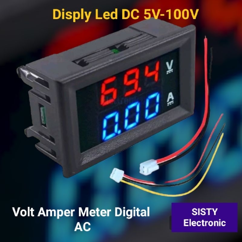 Jual Vu Digital Volt Meter Ampere Meter Dc 0-100V 10A Alat Ukur tegangan Arus DC 0-100V | Shopee ...