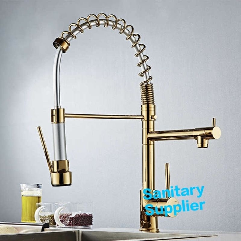 Jual KRAN SINK DAPUR GOLD PANAS DINGIN/KRAN PANTRY BAK CUCI PIRING ...