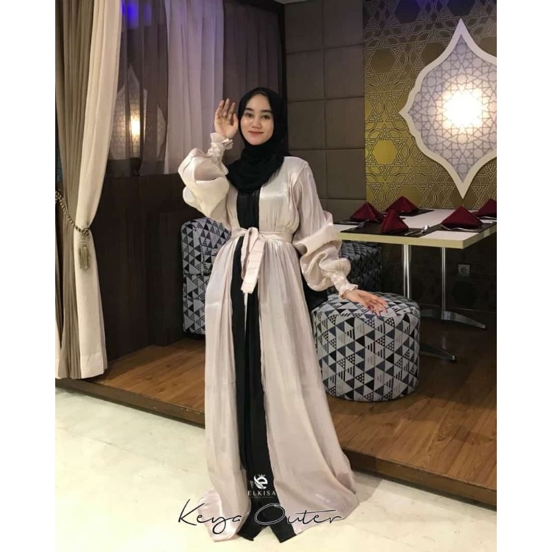 Jual Abaya Outer silk/outer Shimmer/dress Shimmer/Jenna eid series ...