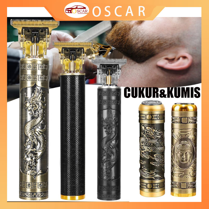 Jual Alat Cukur Jenggot/Mesin Cukur Rambut Listrik/USB Rechargeable Razor/naga T9 Vintage Alat ...