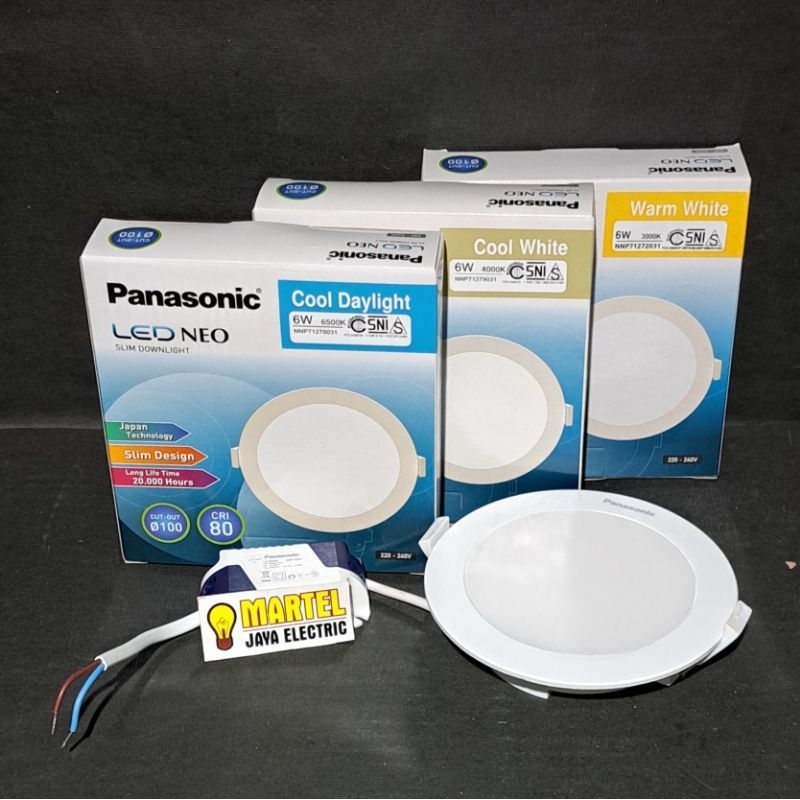 Jual Lampu downlight led panel panasonic IB bulat neo slim 6 watt | Shopee Indonesia
