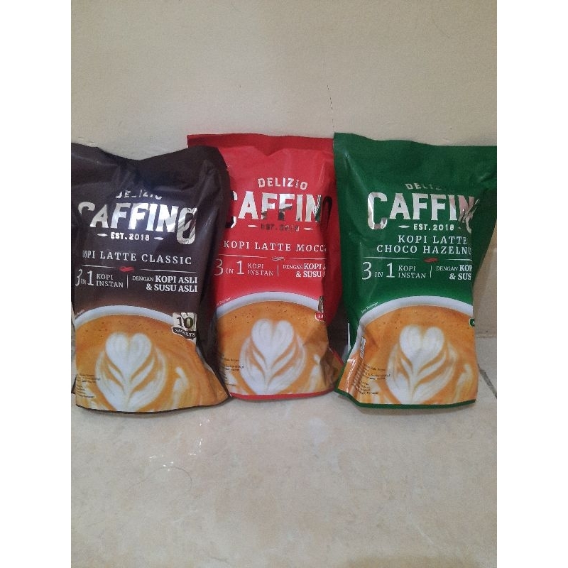 Jual Kopi Delizio CAFFINO latte Mocca Classic Hazelnut instant 3 in 1 ...