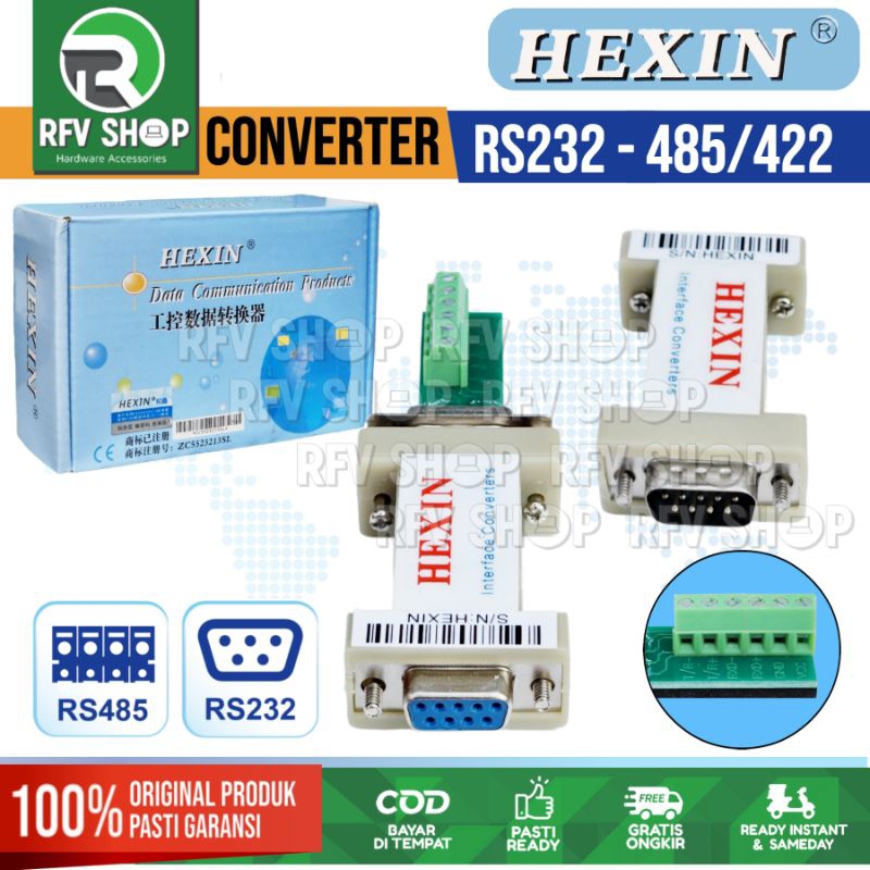 Jual HEXIN Converter RS232 to RS485 / RS422 Adapter 6 pin serial DB9 ...