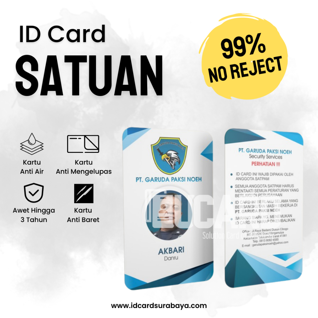 Jual KARTU ID CARD PVC 2 SISI CUSTOM FULL COLOUR | Shopee Indonesia