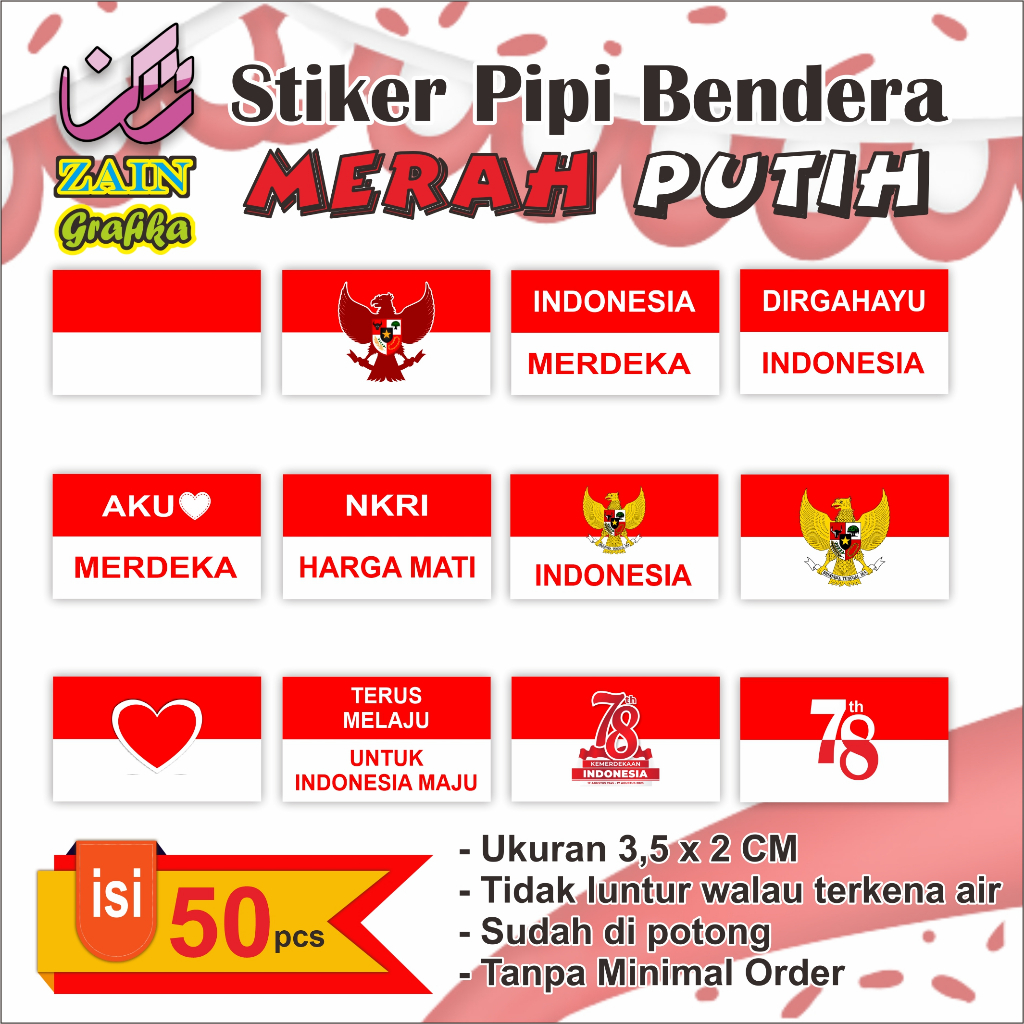 Jual Stiker Bendera Tempel Pipi Zain Grafika | Shopee Indonesia