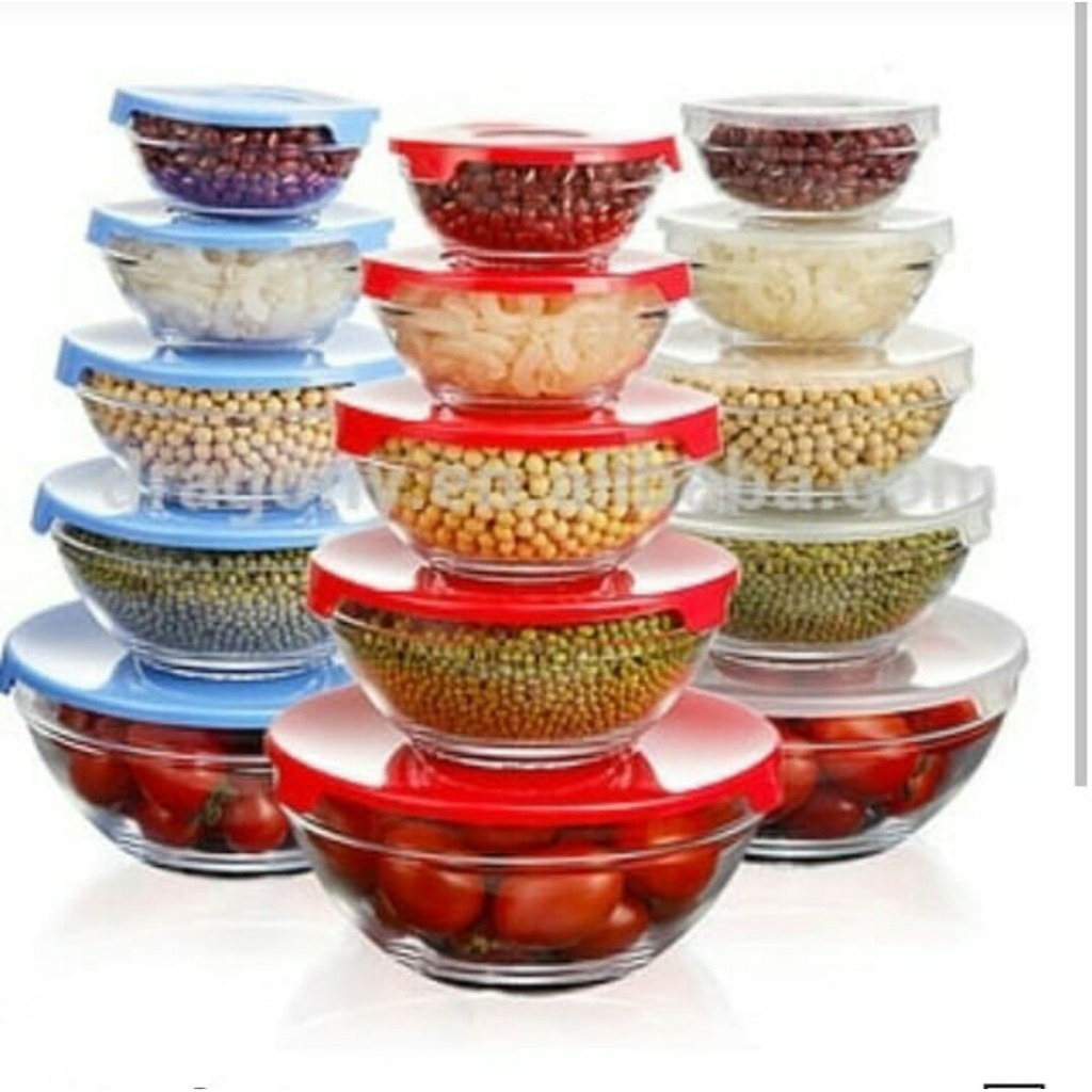 Jual Mangkok Kaca Set / Glass Bowl Set / Fresh Bowl kaca / mangkuk ...