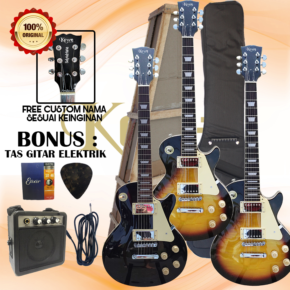 Jual Gitar Listrik Original Merk Kowe Seri LP Free Ampli dan Packing ...