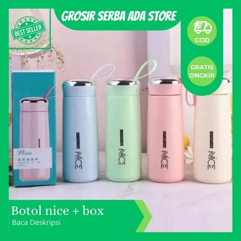 Jual BOTOL MINUM NICE +BOX 420ml Kaca Botol Box Dus Boks Souvenir ...