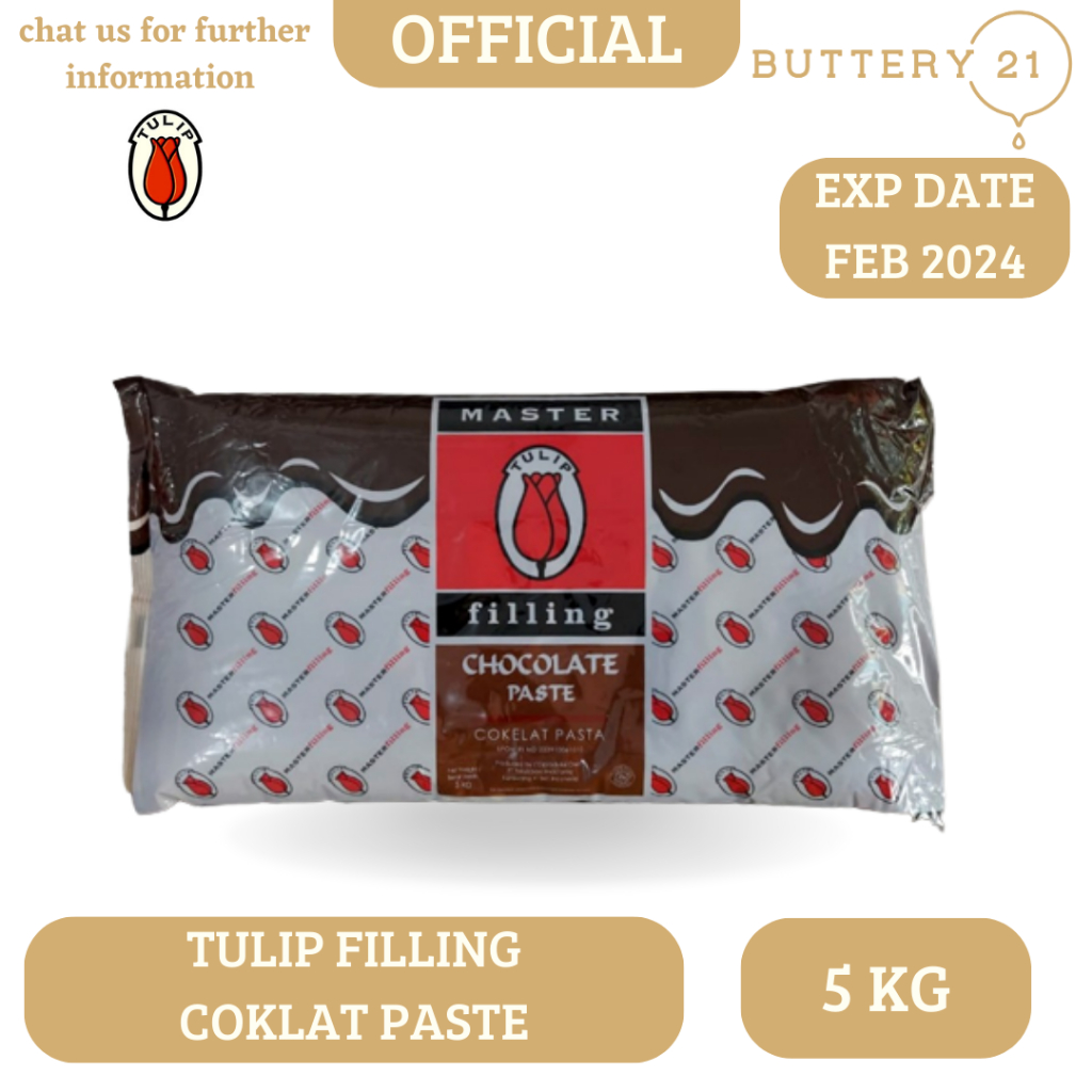 Jual TULIP FILLING COKLAT PASTE 5 KG /SELAI COKLAT/COKELAT TULIP ...