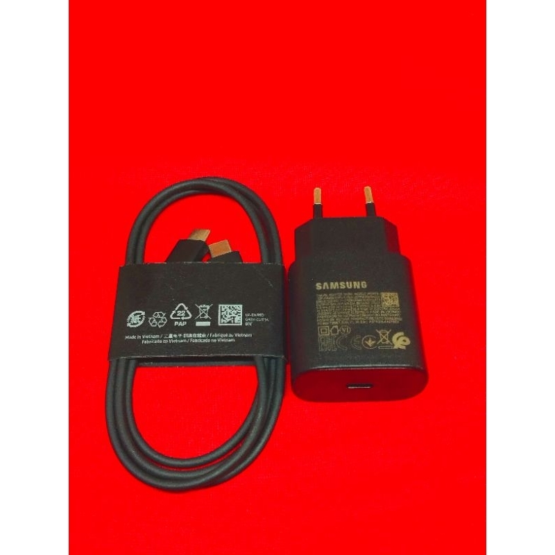 Jual Charger Samsung original second bawaan hp 100% ori type C To C 25wat | Shopee Indonesia