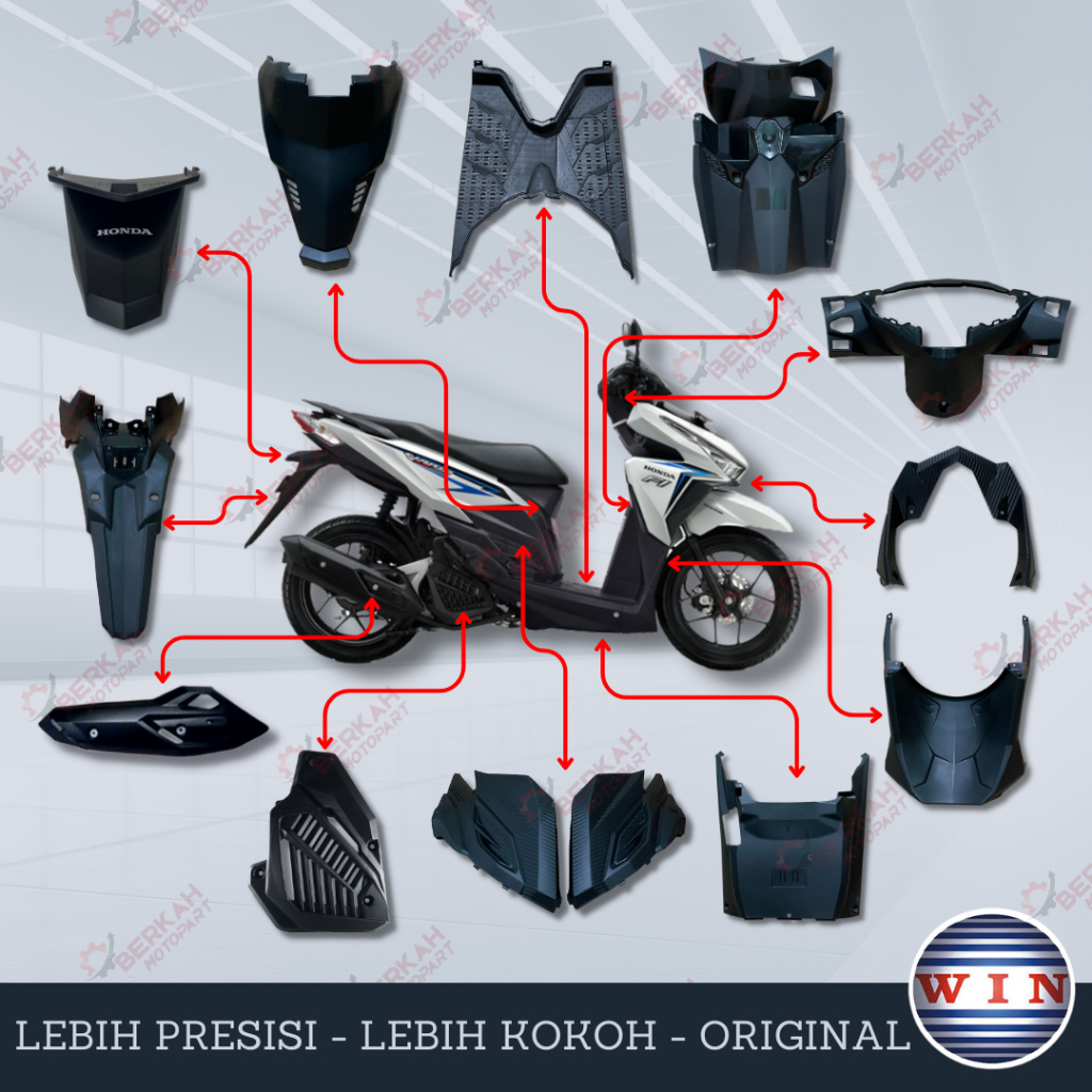 Jual Cover Dek Dasbor Bodi Body Kasar Full Fullset Honda Vario 125 150 Led 2015 2016 2017 2018 ...