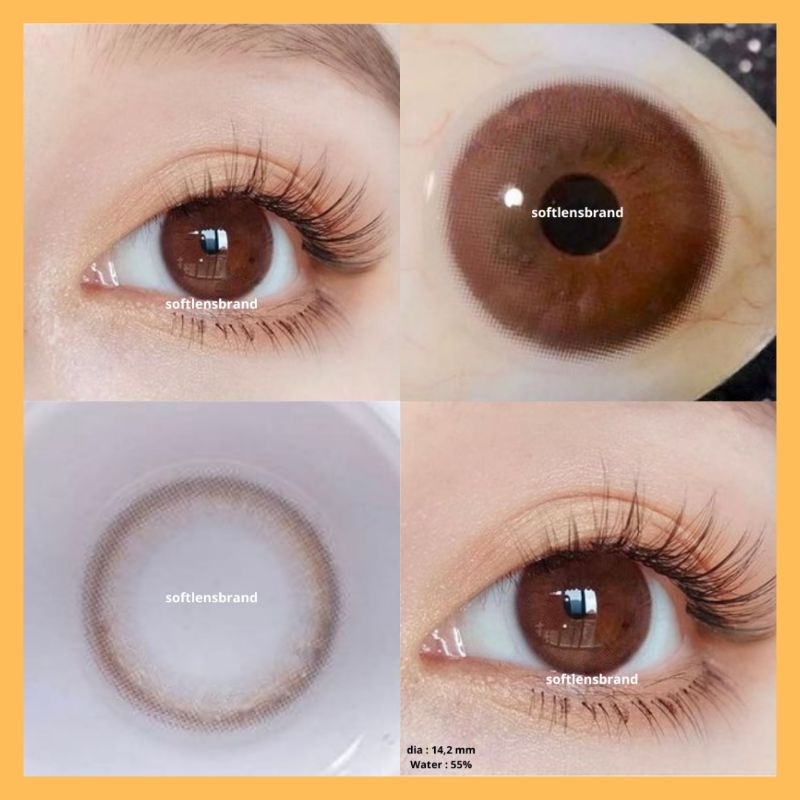 Jual ( COD ️ ) SOFTLENS NATURAL 14,2 MM LOOK 14,00 MM - SOFTLENS BROWN ...