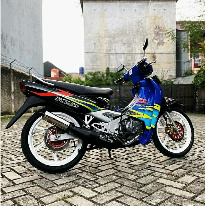 Jual (BAYAR DI TEMPAT) Striping Satria R lumba 2003 2004 Biru Hitam ...