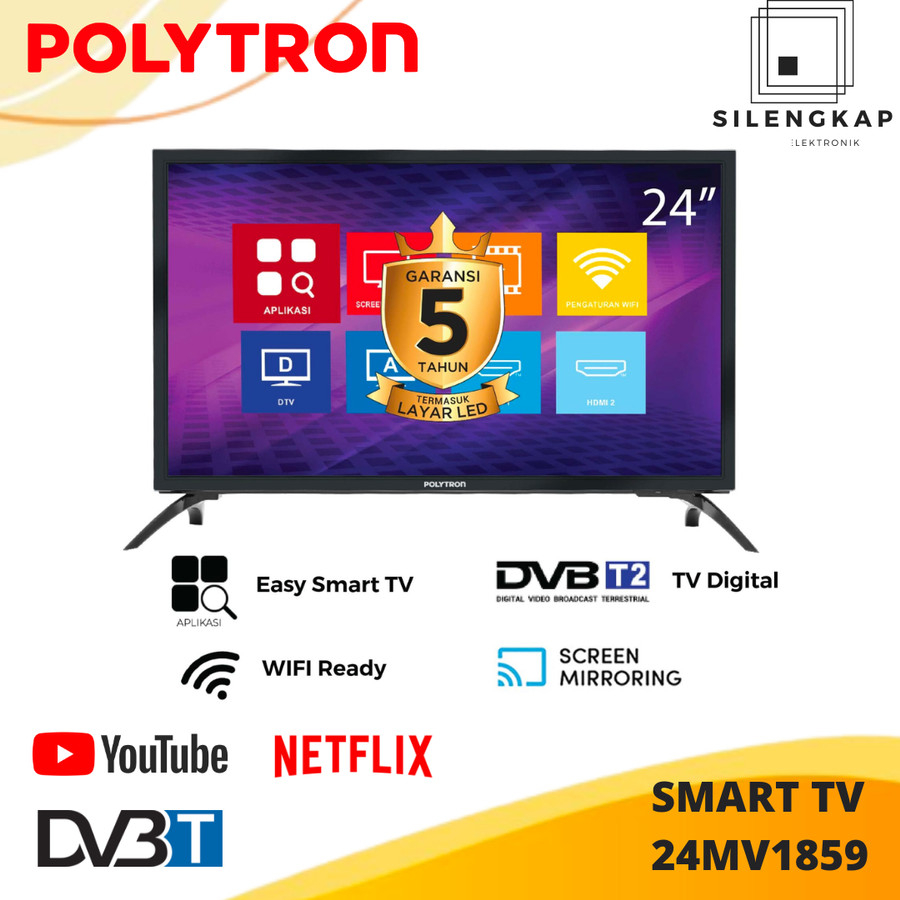 Jual Polytron LED Smart TV 24 Inch PLD 24MV1859 / Digital Youtube Mola ...