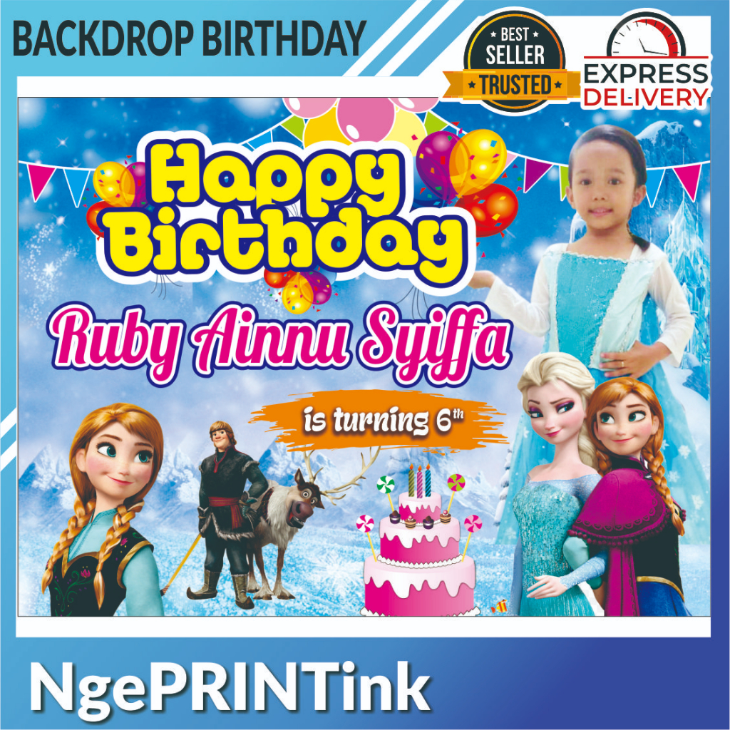 Jual FROZEN THEME Birthday | Banner | Backround | Spanduk | Backdrop ...