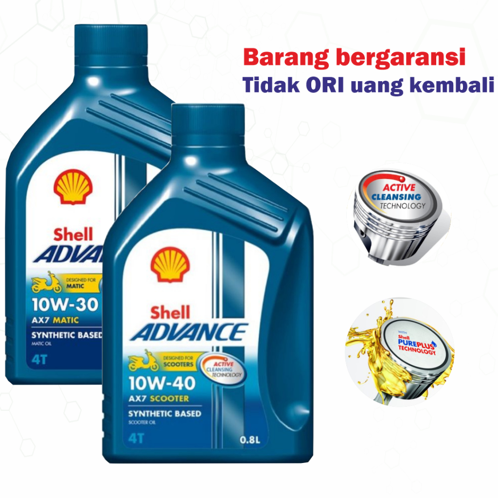 Jual Oli Shell Matic AX7 Advance Scooter 800ml Oli Motor Matik ...