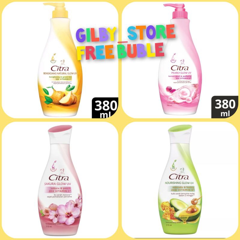 Jual Citra Hand Body Lotion Bengkoang Natural Glow Uv 380ml / 210ml | Shopee Indonesia