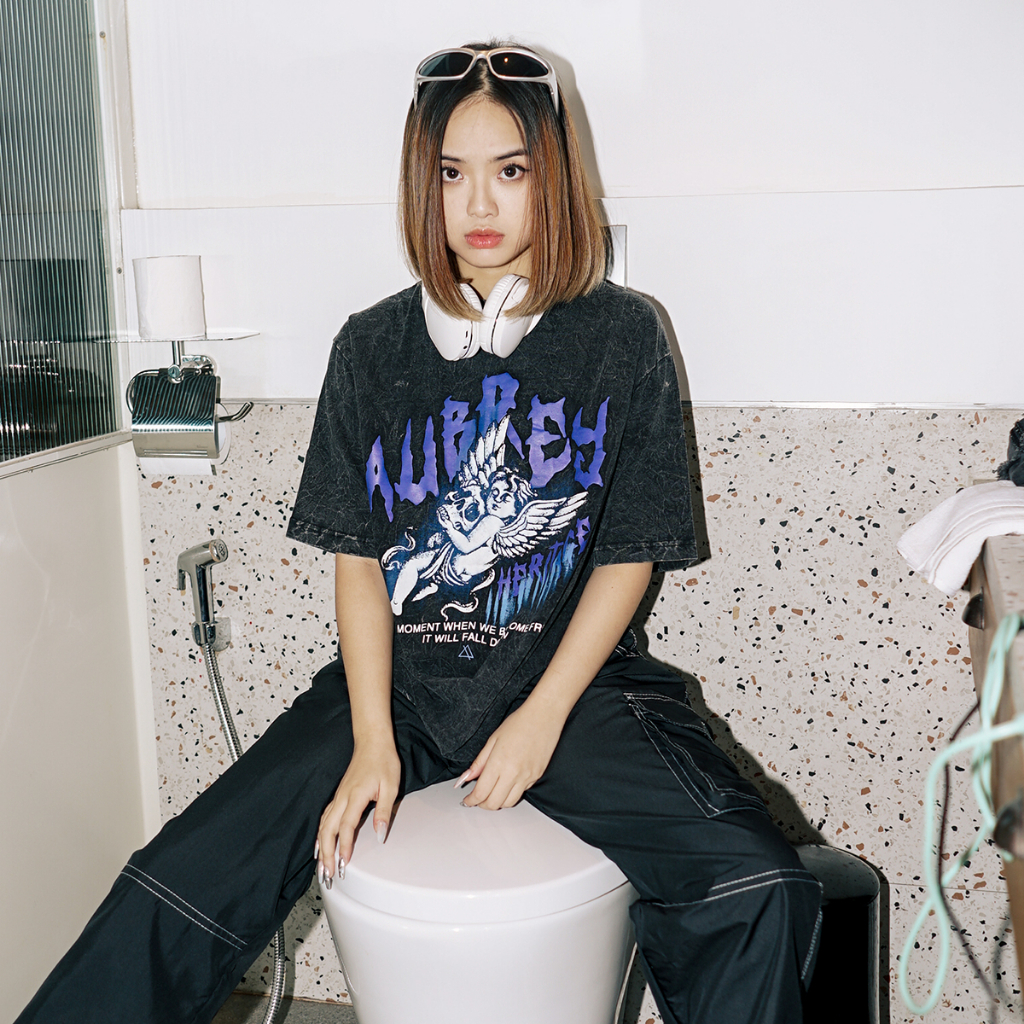 Jual Aubrey Heritage T-Shirt Oversize Boxy Washed Fall | Kaos Washed ...