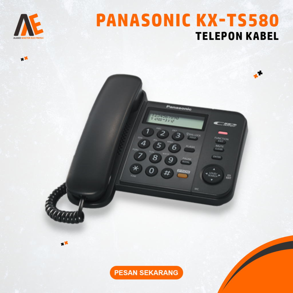 Jual Telepon Kabel Panasonic KX-TS580 Dinding Rumah Kantor Indihome - Black | Shopee Indonesia