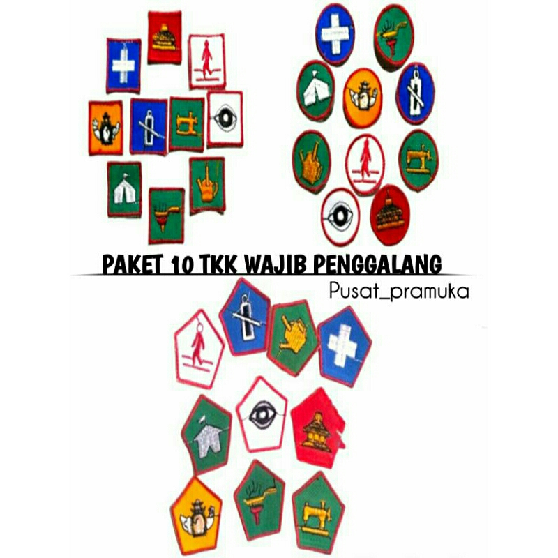 Jual Logo bordir tkk pramuka wajib penggalang purwa madya utama (Paket isi 10 tkk wajib ...