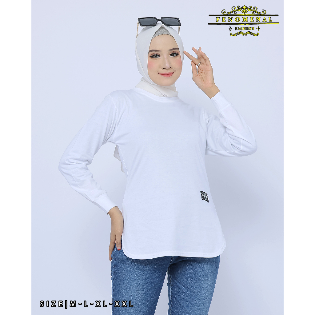 Jual FENOMENAL KAOS POLOS WANITA LENGAN PANJANG SEMI TUNIK BODY OVAL BISA UNTUK SERAGAMAN SIZE M ...