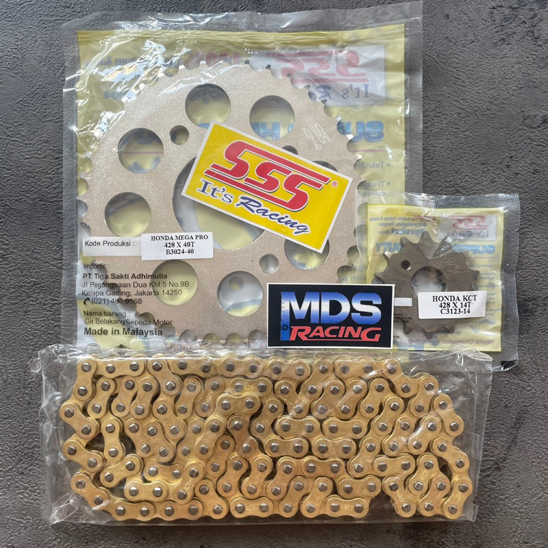 Jual Gear Set Gir Set SSS ORIGINAL 428 Cbr old - Cbr150R - Sonic150 - Tiger - Megapro - Verza ...