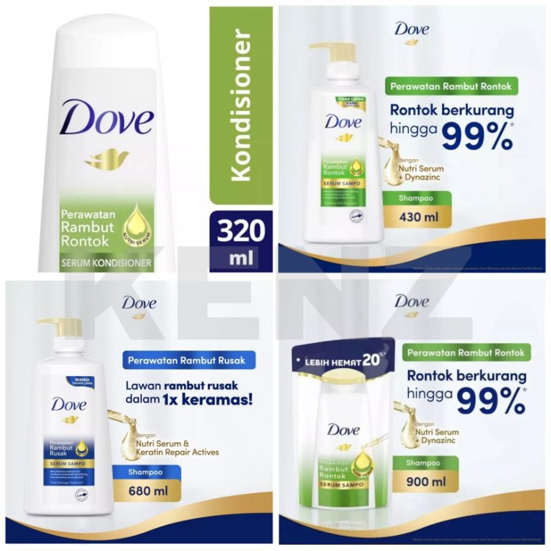 Jual DOVE Shampoo / Conditioner / Rambut Rontok / Rambut Rusak / Anti ...