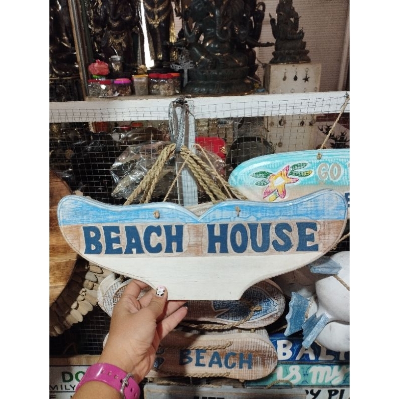 Jual Tulisan beach house/sign board lucu/kerajinan kayu/home decor ...