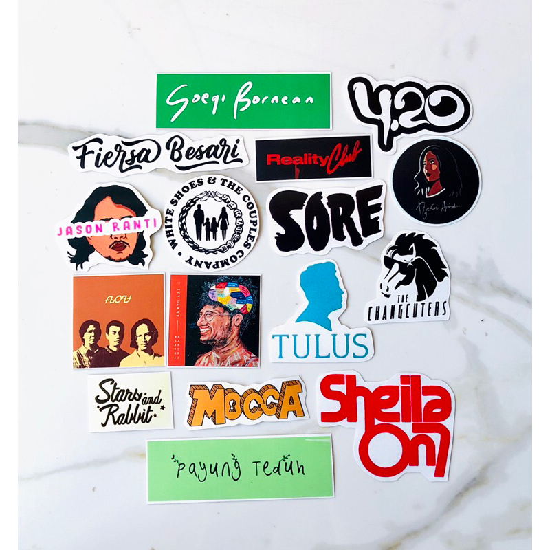 Jual STICKER PACK BAND INDO Mocca sore white shoes float fiersa besari ...