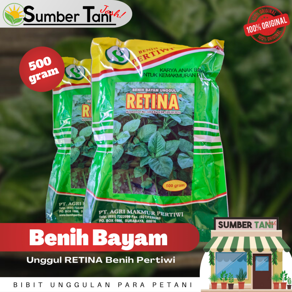 Jual Benih Bayam Unggul RETINA Benih Pertiwi Kemasan 500gr | Shopee ...