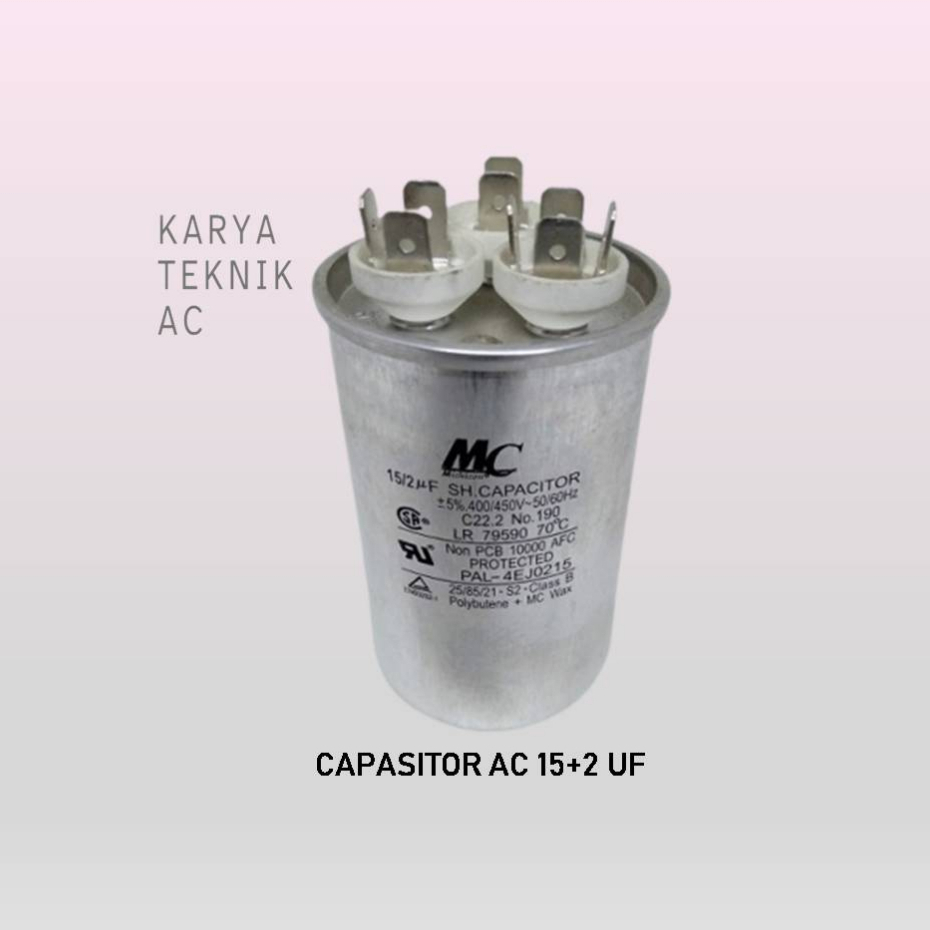 Jual KAPASITOR / CAPASITOR AC 15/2 UF MEREK MC | Shopee Indonesia