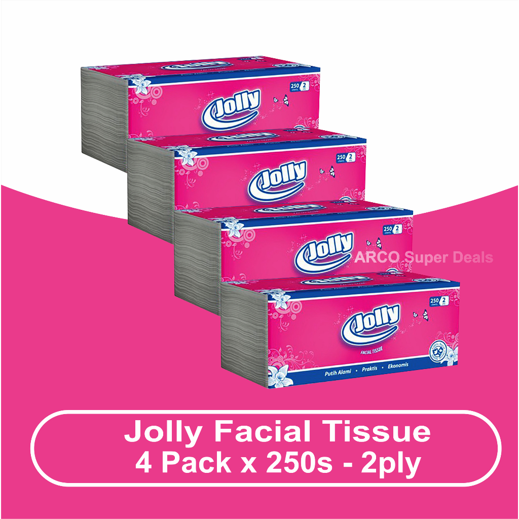 Jual Jolly Facial Tissue 250 Sheets 2 Ply Isi 4 Pack | Shopee Indonesia