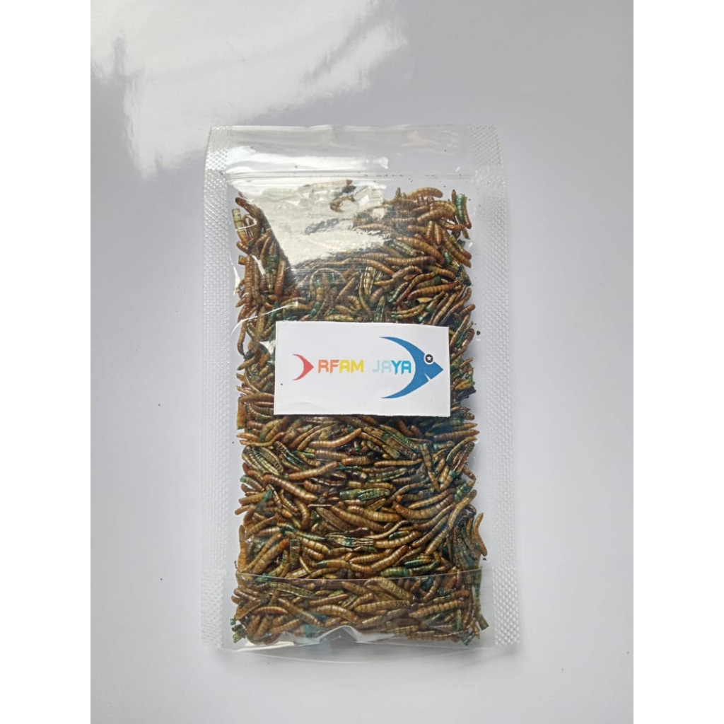 Jual Ulat Hongkong Carophil biru 15 gr booster warna biru pakan ikan ...