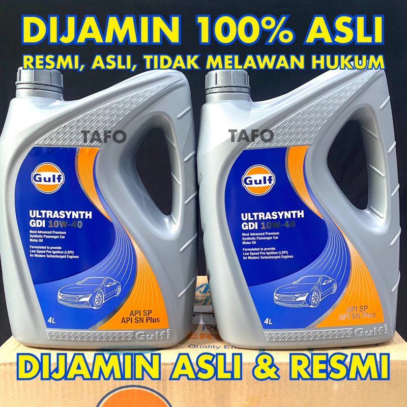 Jual GULF ULTRASYNTH GDI 10w-40 GALON 4LITER / OLI GULF 10w40 BENSIN ...
