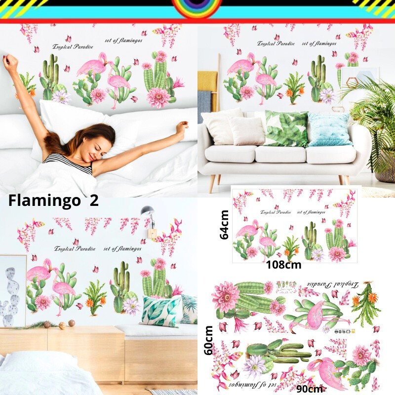 Jual WALLSTICKER WALLSTIKER WALL SETIKER STIKER STICKER DINDING TEMBOK FLAMINGGO FLAMINGO 2 ...