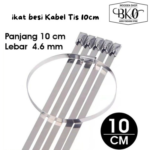 Jual stainless 1p Cable Ties ikat besi Kabel Tis Steel Metal Tie lock ...
