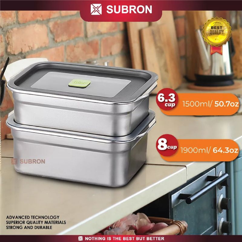 Jual Subron Food Storage FKB2-02 2in1 (Kapasitas 1,5L/ 1,9L) Stainless ...
