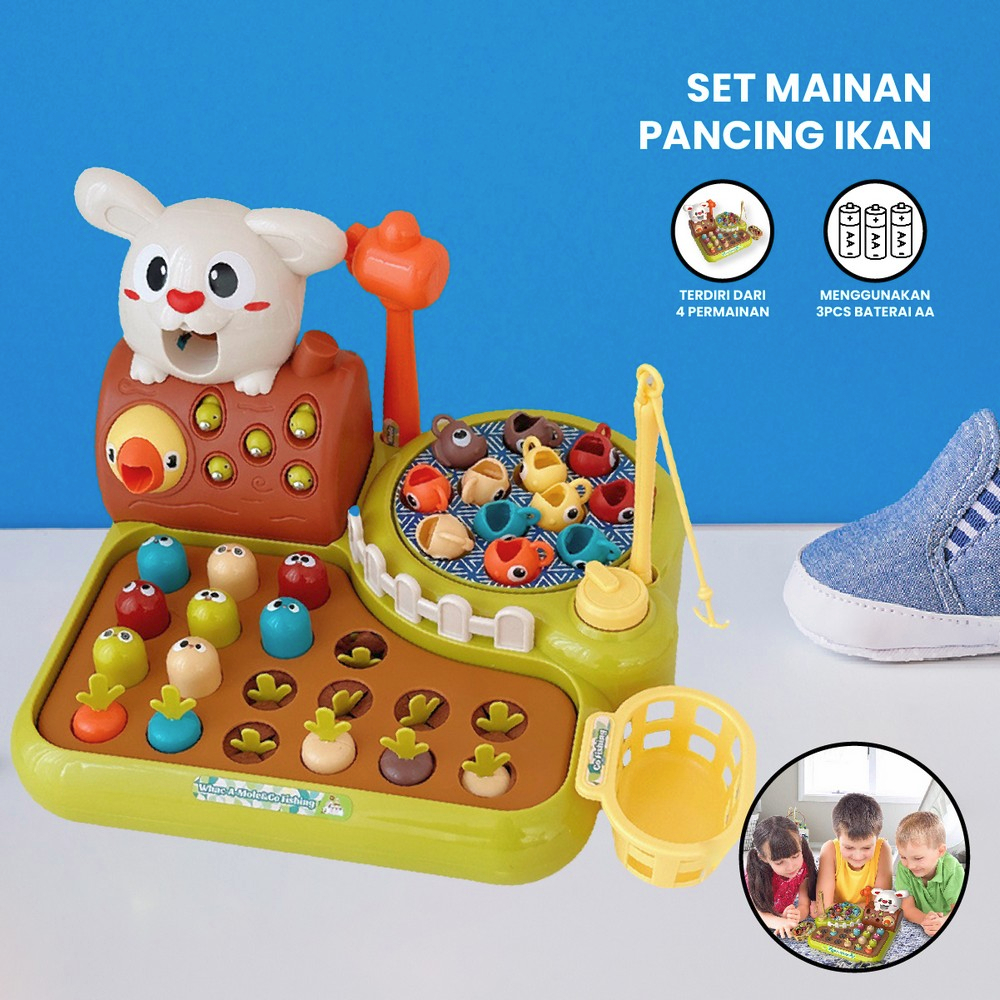 Jual Mainan Edukasi 4IN1 Rabbit Farming Game Whack A Mole / Mainan ...