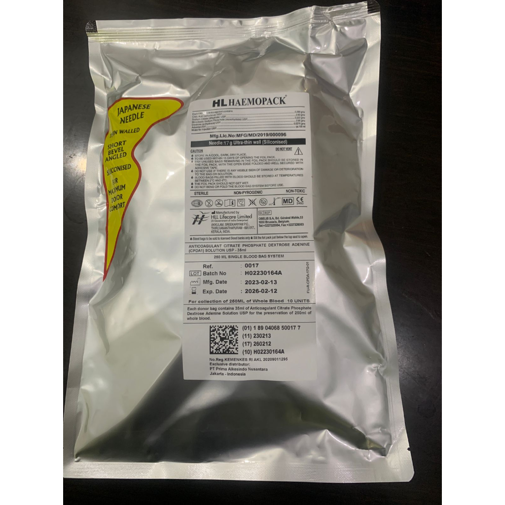 Jual HAEMOPACK BLOOD BAG 250ML KANTUNG DARAH | Shopee Indonesia