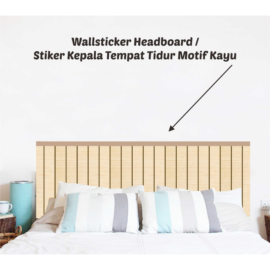 Jual WALLSTICKER HEADBOARD STICKER KEPALA TEMPAT TIDUR MOTIF KAYU ...