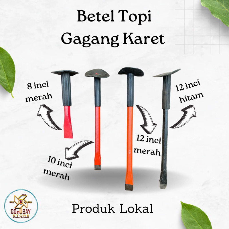 Jual Pahat Betel Topi Besi Baja Gagang Karet Ukuran 8, 10, dan 12 Inci ...