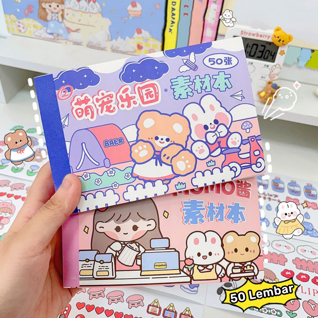 Jual Buku Stiker Kreatif Aesthetic Buat Jurnal Koleksi Stiker /50 ...