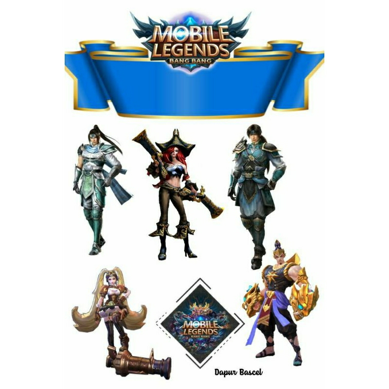 Jual Custom nama cake Topper HappyBirthday tema Mobile Legends | Shopee ...