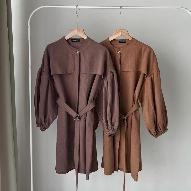 Jual DARIA LONG LINEN SHIRT by Yellowfacy | Shopee Indonesia