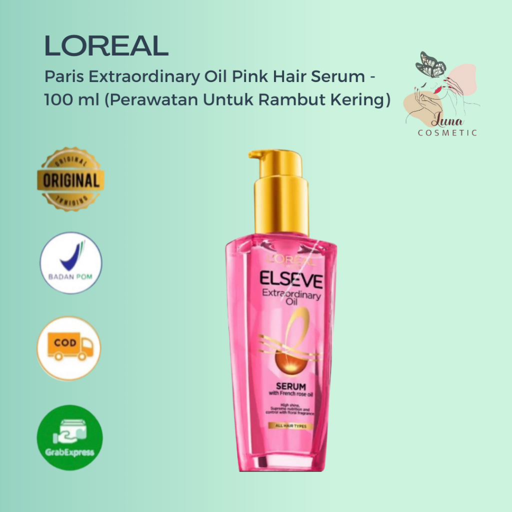 Jual L'Oreal Paris Extraordinary Oil Pink Hair Serum - 100 ml ...