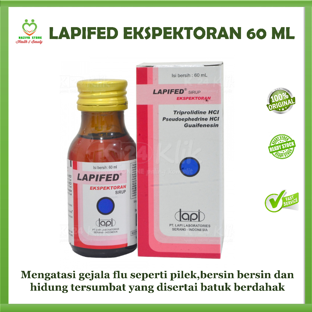 Jual LAPIFED EXPECTORANT SIRUP Obat Batuk,Pilek,Flu,Bersin Bersin ...