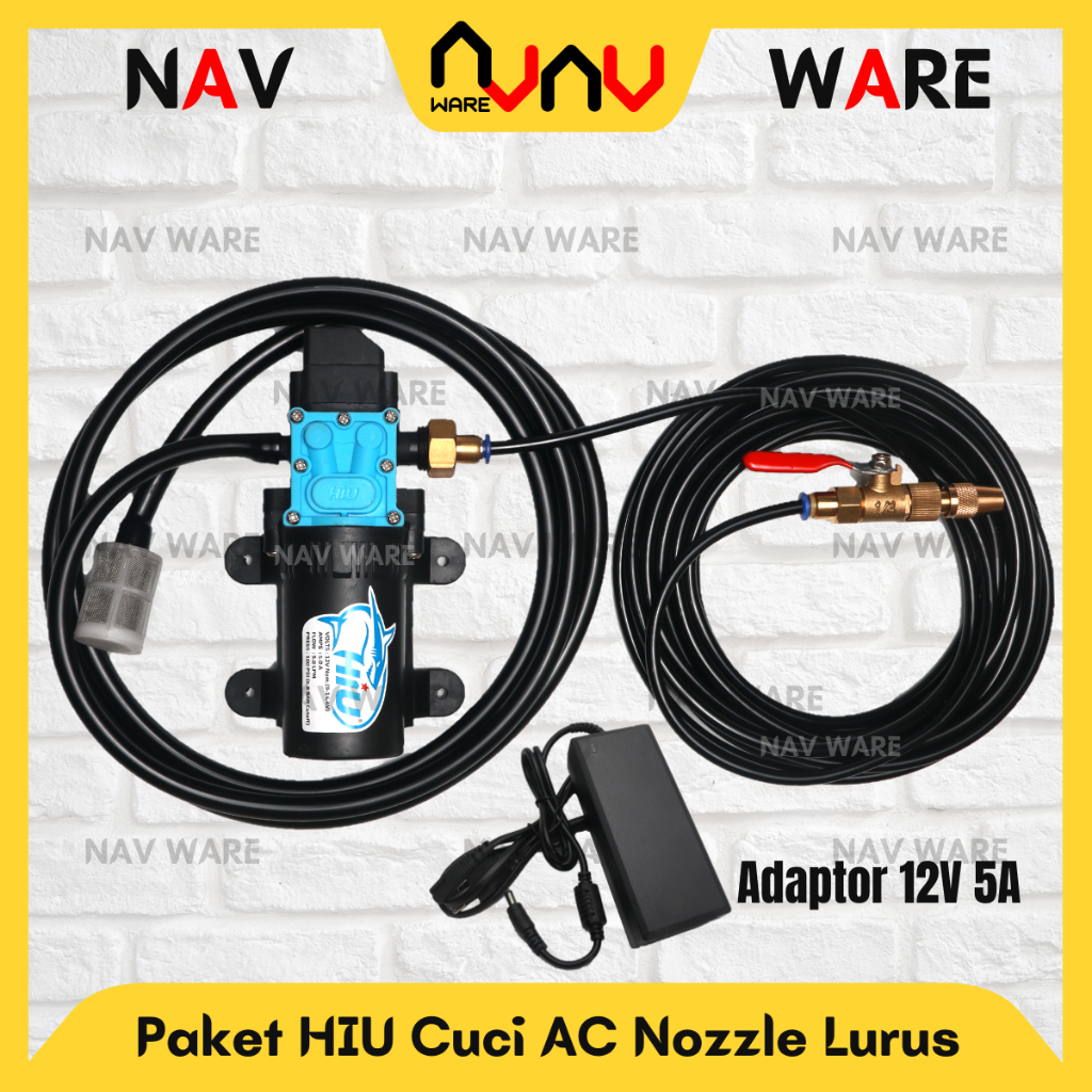 Jual Paket Lengkap Pompa Air Cuci AC HIU DC 12V 100psi Selang PU 6mm ...
