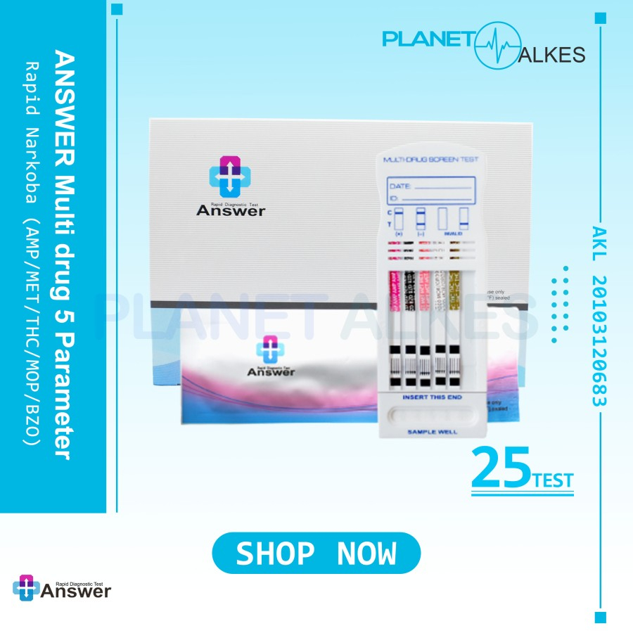 Jual Rapid Test Narkoba- 5P Multi Drug 5 Parameter ANSWER Multidrug 5 P ...