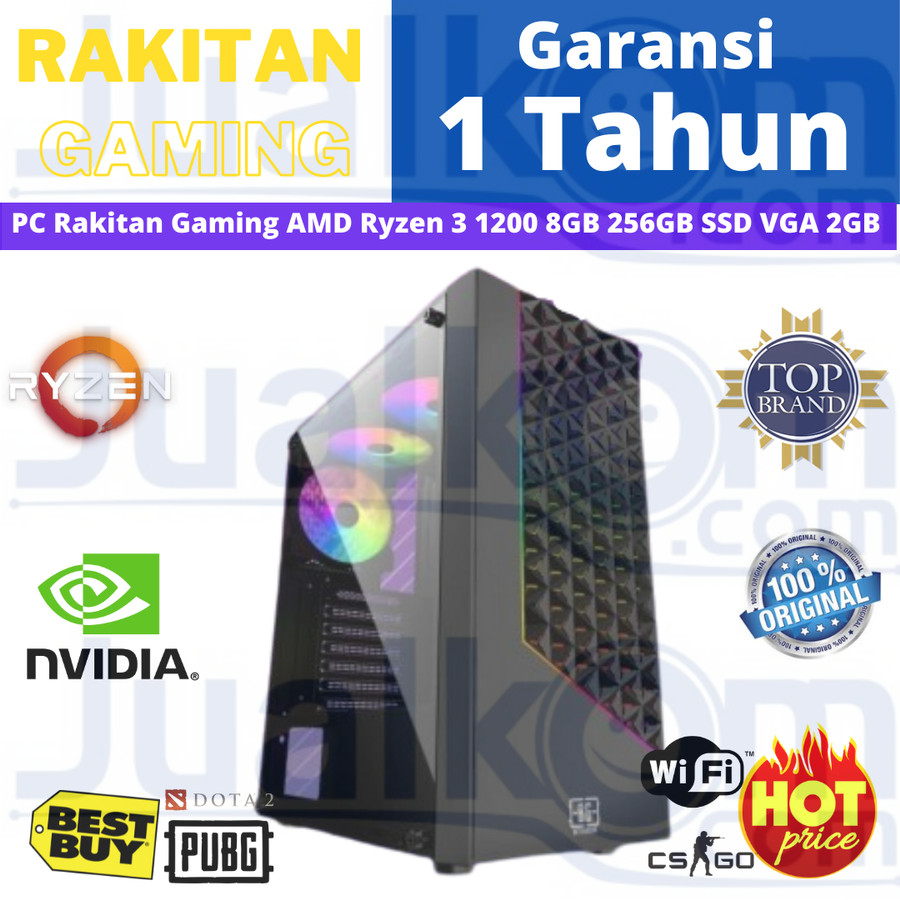 Jual PC Rakitan Gaming AMD Ryzen 3 1200 8GB 256GB SSD VGA 2GBWith PSU ...